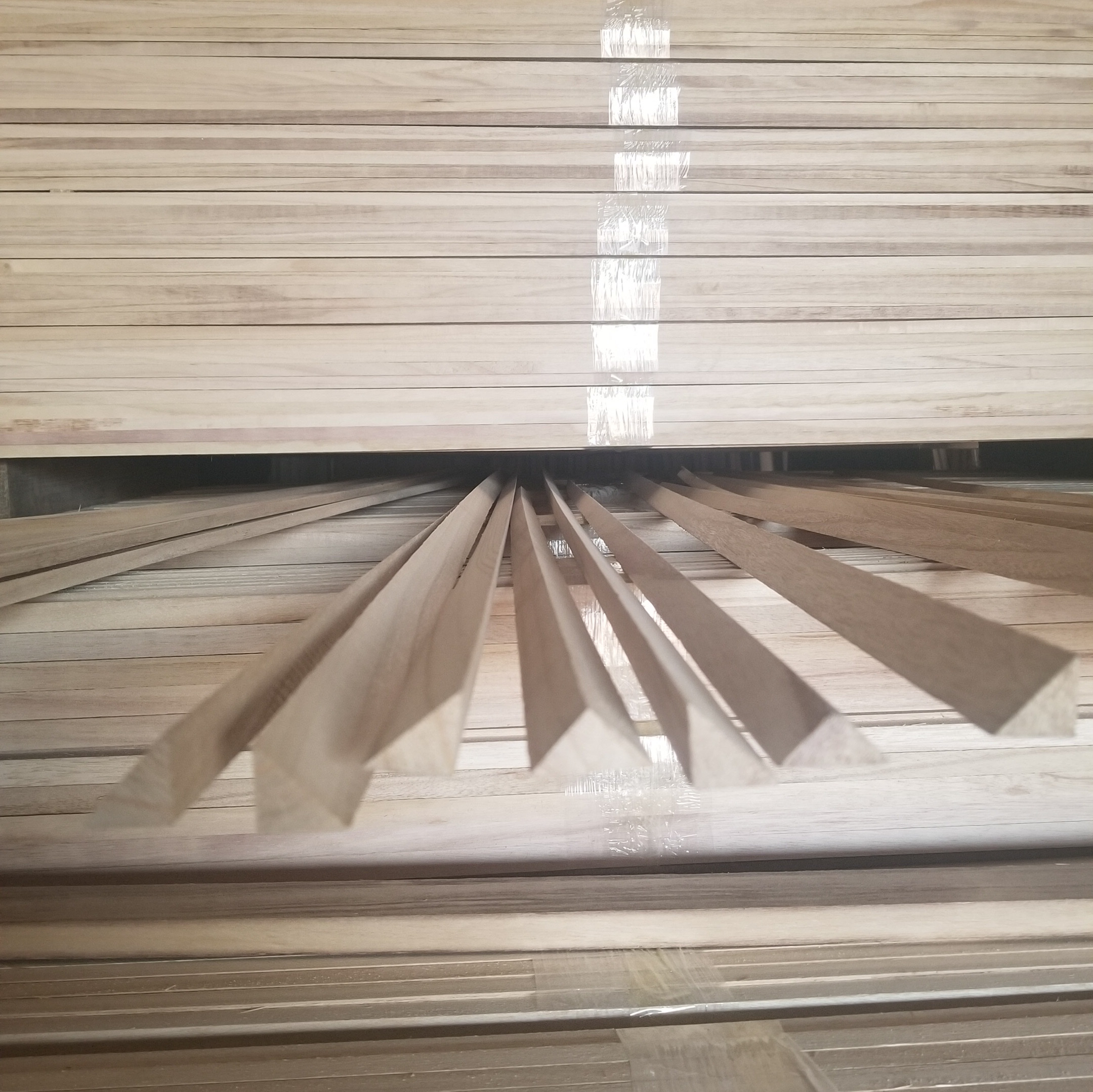 paulownia wood triangle strips,wood chamfer,trapezium battens ...
